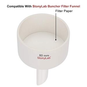 StonyLab Quantitative Filter Paper Circles, 74mm Diameter Cellulose Filter Paper with 20 Micron Particle Retention Medium Filtration Speed, Pack of 100