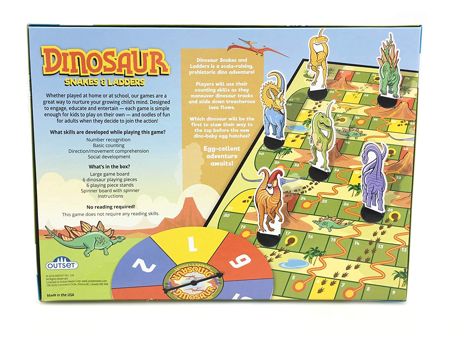 Outset Media Dinosaur Snakes and Ladders Game