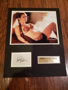 star wars princess leia carrie fisher autographed reprint 8x10 photo matted