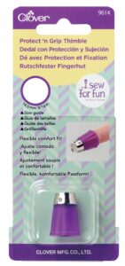 clover i sew for fun protect'n grip thimble, purple