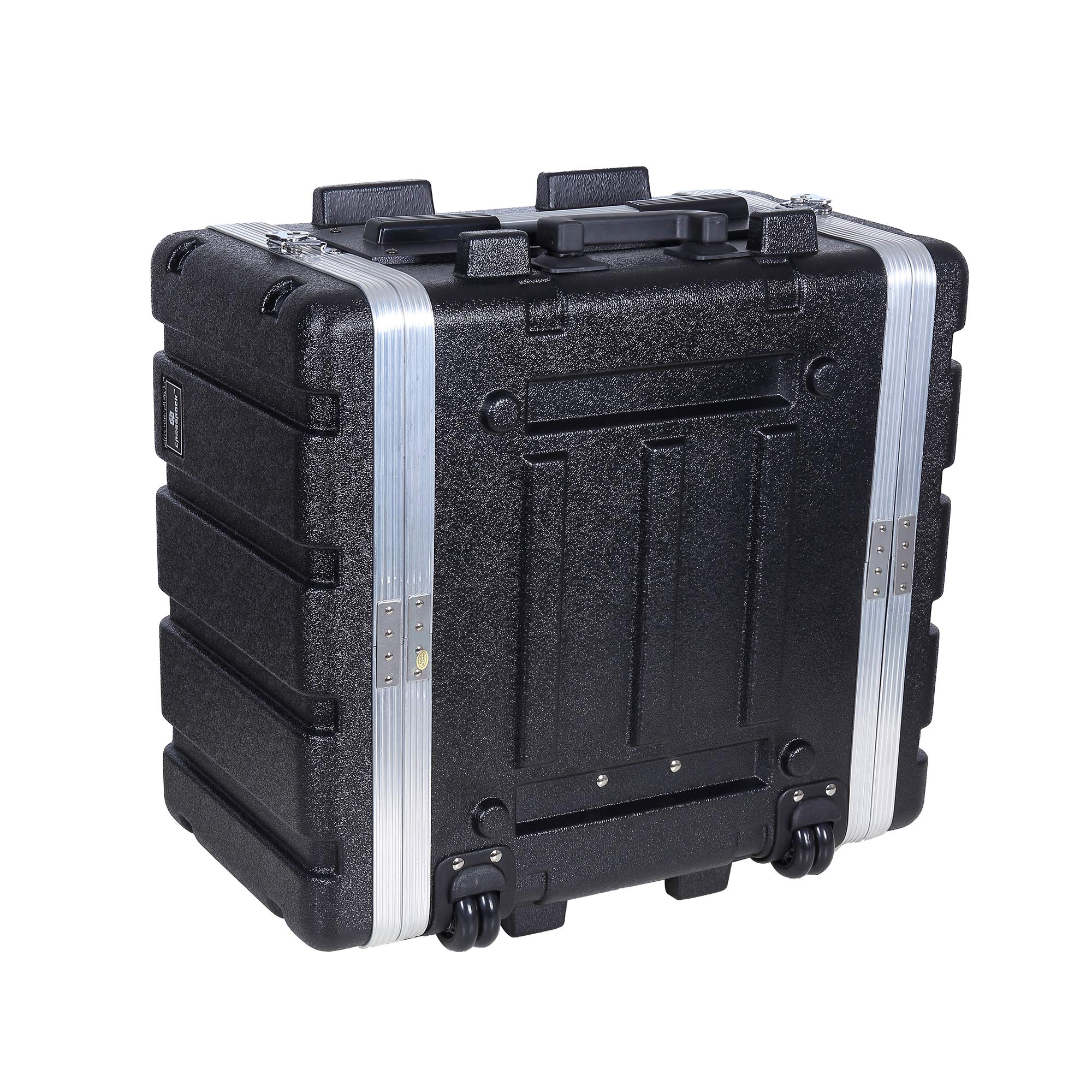 Crossrock Stackable Rack Case with Wheels, Strong Molded with Heavy Duty Hardware, 19.25” Depth, 5U-Standard (CRA8606UW)