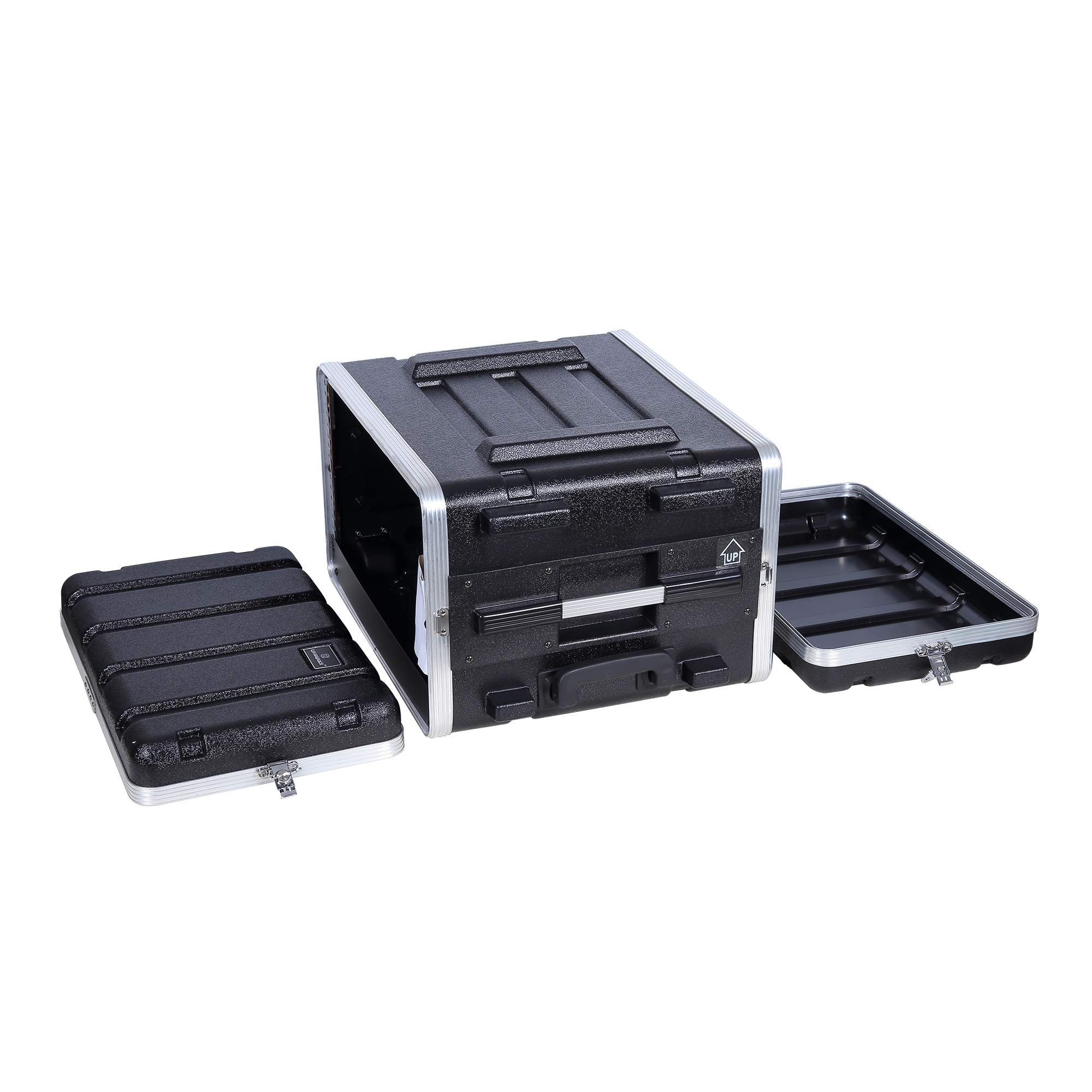 Crossrock Stackable Rack Case with Wheels, Strong Molded with Heavy Duty Hardware, 19.25” Depth, 5U-Standard (CRA8606UW)