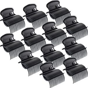 hot roller clips hair curler claw clips replacement roller clips for women girls hair section styling (12 pieces, black)