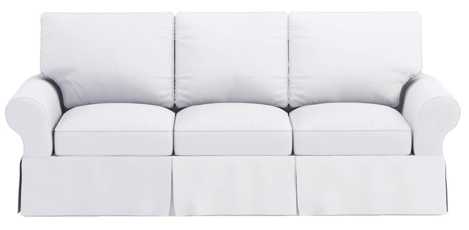 Dense Cotton Sleeper Cover. It Fits Pottery Barn PB Basic Three Seat Sleeper Sofa Bed. A Quality 3 Seater Sofa Bed Slipcover (White Durable)