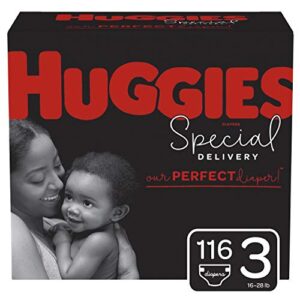 huggies special delivery hypoallergenic baby diapers, size 3, 116 ct, one month supply