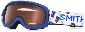 smith optics gambler goggle (youth fit) blue showtime/rc36/extra lens not included one size