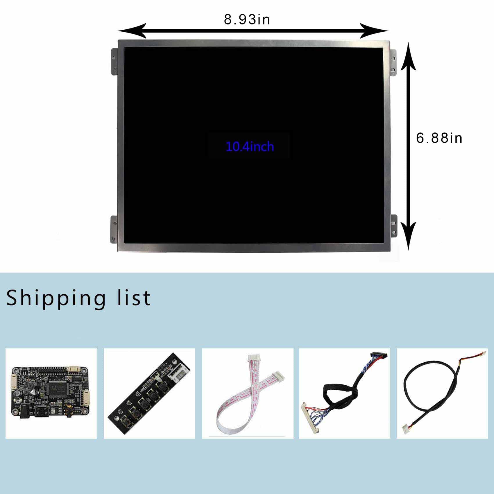 VSDISPLAY 10.4" 10.4 Inch 1024x768 600nit IPS LCD Screen VS104T-004A with HD-MI Audio LCD Controller Board