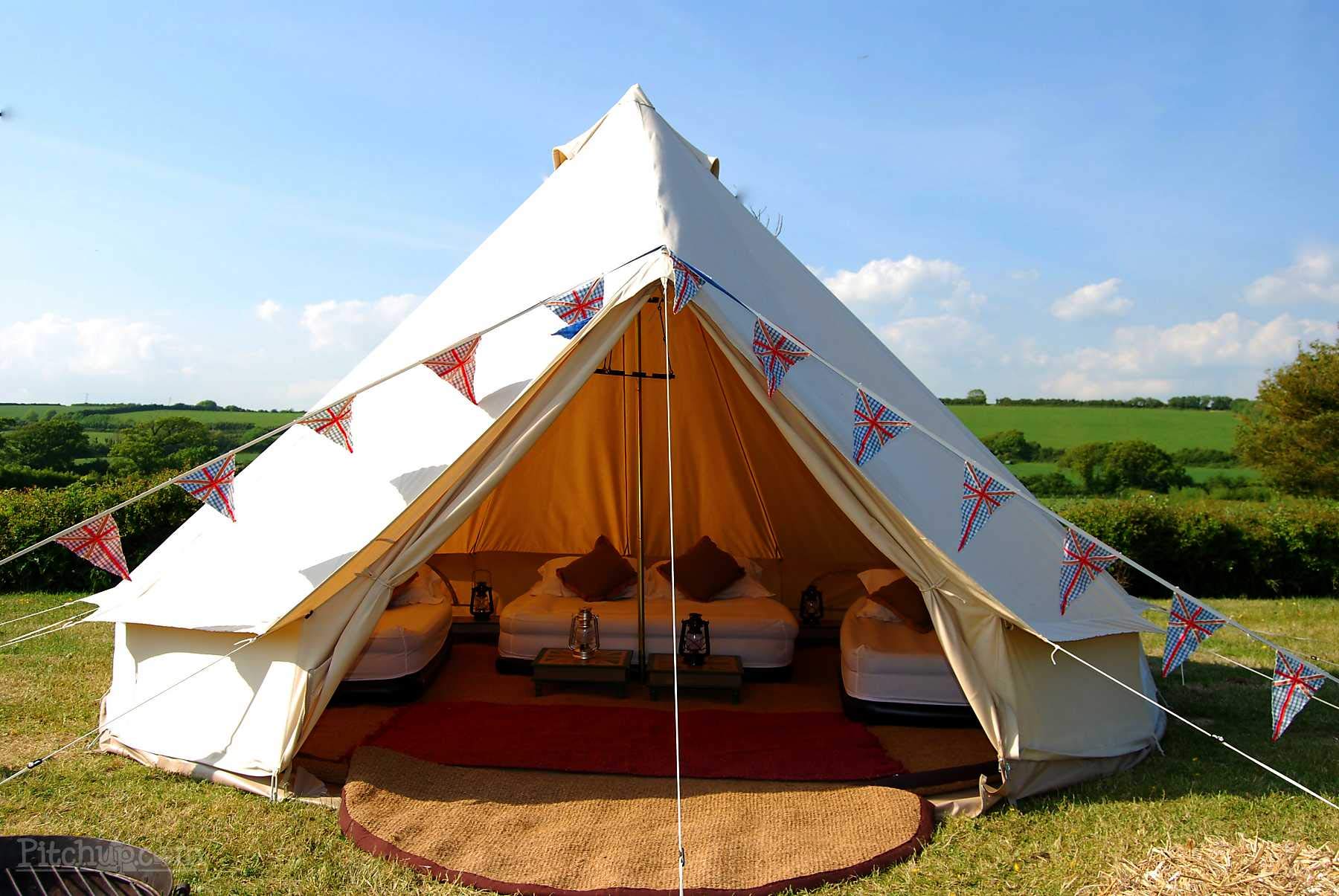 Comfortable Outdoor Cotton Canvas Big Family Camping Bell Tent (Diameter 5M)