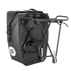 ROCKBROS Bike Pannier Waterproof 27L Large Capacity Bike Bag Rear Rack Waterproof for Grocery Touring Cycling Black*2