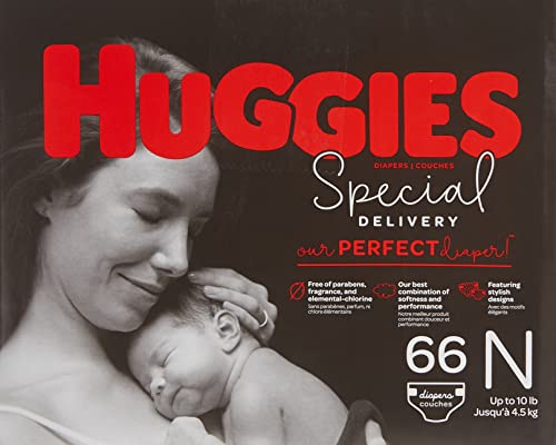 Huggies Special Delivery Hypoallergenic Baby Diapers, Size Newborn (up to 10 lbs.), 66 Count, Giga Jr. Pack