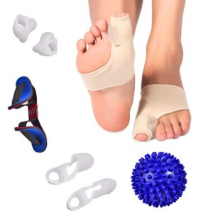 DRAMEDIC Bunion Corrector Splint Cushions Orthopedic Toe Separator Support Splint Turf Brace Spacer Straightener Protector Socks Relief Pain Treatment Elastic Hammer Toe Aid Alignment Insole