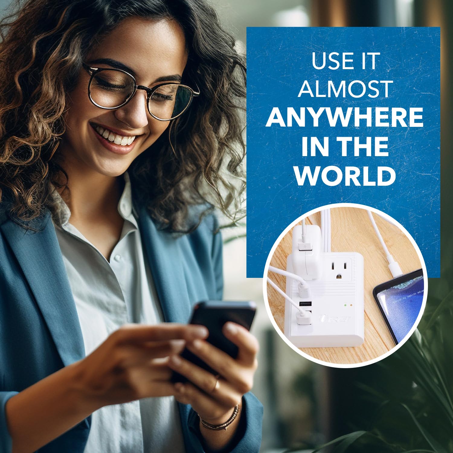 OREI World Travel Plug Adapter M8 Max, 3 USB + Pd 18W USB-C Input - 2 USA Outlets - Attachments for Europe, Asia, China, Japan, Africa - Perfect for Cell Phones, Tablets, Cameras and More