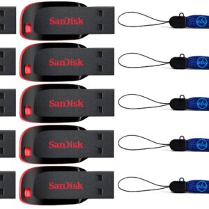 SanDisk Cruzer Blade 128GB (10 Pack Bundle) USB 2.0 Flash Drive Jump Drive Pen USB Drive (SDCZ50-128G-B35) Plus (5) Everything But Stromboli (TM) Lanyard