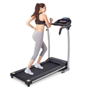 goplus 800w folding treadmill electric motorized power fitness running machine with led display and mobile phone holder perfect for home use