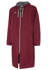 speedo womens parka fleece lined team colors bomber jacket, speedo maroon, small us