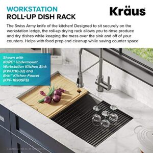 Kraus KRM-11DG Multipurpose Over Sink Roll-Up Dish Drying Rack, Dark Grey