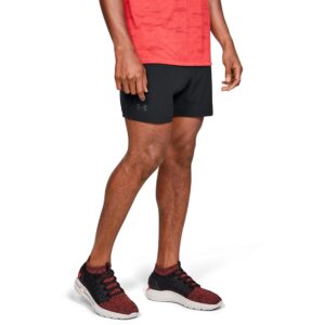 under armour men's qualifier wg perf short 5in, black (001)/pitch gray, x-large