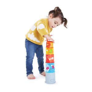 Bright Starts Sesame Street Oscar the Grouch’s Stacking Cans Stackable Cups, Ages 3-12 months