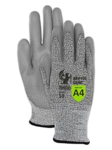 magid polyurethane coated ansi level a4 cut-resistant firm grip work gloves, 12 pairs, size 7/small, gpd452