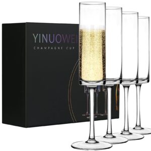 champagne flute elegant hand blown wedding champagne flutes glasses lead-free 4/pack