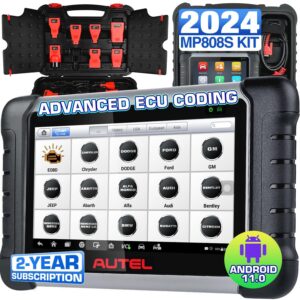 autel maxipro mp808s pro ver. w/ 11 obd adapters, 2-year free update, 2024 advanced ecu coding bidirectional scan tool, same as mp900/ ms906s, upgraded of ds708 ds808 mp808 30+ service, work w/ mv108s