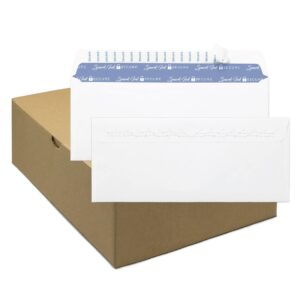 spark ink 500 count security envelopes no.10, self-seal, plain standard size business envelopes 4-1/8 x 9-1/2 inch, self stick blank white envelopes, peel & seal, quality 24 lb paper (non-window)