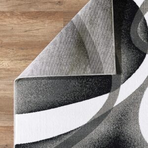 Glory Rugs Modern Large Area Rug 8x10 Gray Swirls Carpet Bedroom Living Room Contemporary Dining Accent Sevilla 4816