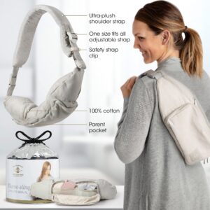 HUMBLE-BEE Nurse-Sling: The Ultimate Nursing Pillow and Sling Bag for Breastfeeding Moms, Supporting Comfortable Feeding Positions Anywhere, Anytime, My Breast Friend Baby Nursing Pillow - (Gray)