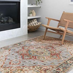 Loloi II Isadora Collection ISA-02 Oatmeal/Multi, Transitional 8'-0" x 10'-0" Area Rug