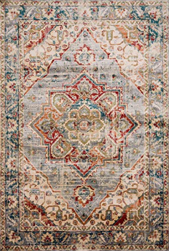 Loloi II Isadora Collection ISA-02 Oatmeal/Multi, Transitional 8'-0" x 10'-0" Area Rug