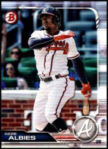 2019 bowman baseball #96 ozzie albies atlanta braves official mlb trading card from topps