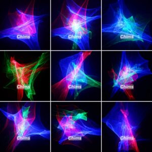 Chims DJ Laser Lights Remote Control Mini Party Lights RGB Aurora Laser Projector Light Show Portable Music Activated Lights for Festival Birthday Party Dance Holiday Camping New Year Decoration