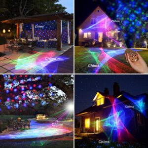 Chims DJ Laser Lights Remote Control Mini Party Lights RGB Aurora Laser Projector Light Show Portable Music Activated Lights for Festival Birthday Party Dance Holiday Camping New Year Decoration