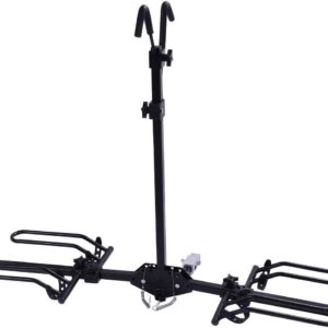 Goplus 2-Bike Hitch Mounted Rack, Hitch Bike Rack Carrier Fits 1-1/4" and 2" Hitch Receivers, Tray Style Smart Tilting Design Bicycle Rack