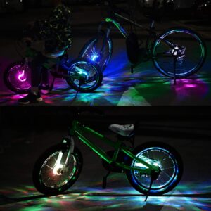 DAWAY Rechargeable Bike Wheel Lights - A16 Cool Led Kids Bicycle Spoke Lights, 2 Tire Pack, Safety Hub Accessories for Boys Girls Adults, Waterproof, Super Bright, Fun Cycling Gifts