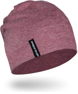 empirelion 9" multifunctional lightweight beanies hats, running skull cap helmet liner sleep caps for men women (ruby wine mel., 1)