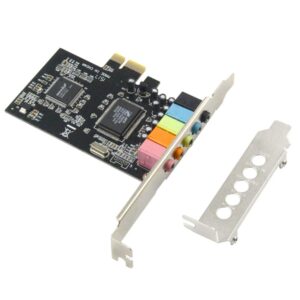 godshark pcie sound card, 5.1 internal sound card for pc windows 8 7 with low profile bracket, 3d stereo pci-e audio card, cmi8738 chip 32/64 bit sound card pci express adapter