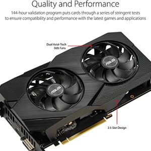 ASUS GeForce RTX 2060 Overclocked 6G GDDR6 Dual-Fan EVO Edition VR Ready HDMI DisplayPort DVI Graphics Card (DUAL-RTX2060-O6G-EVO)