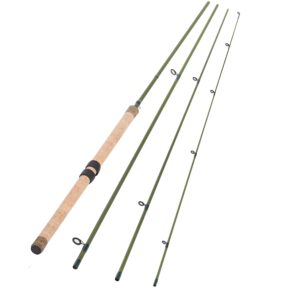 13ft 4 pieces carbon fiber sections centerpin float fishing rod wooden handle steelhead fishing light line wt 6-10lbs