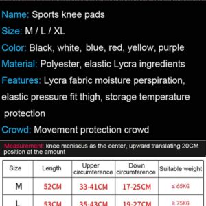 Mcolics Sports Non Slip Compression Full Knee Leg Long Sleeves (1 Pair) for Adult Men Women, Leg Pant Tights Knee Brace Thigh Calf Support for Basketball Football Cycling Running (Dark Blue, Medium)