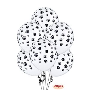 paw balloons 12 inch puppy dog paw print latex party supplies round latex toys 20pcs/pack