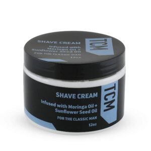 men's irritation-free shaving cream for softening/moisturizing skin with simple glide and preventing razor burn; infused with natural moringa and sunflower seed oil - 12 oz