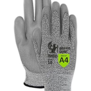 MAGID Polyurethane Coated ANSI Level A4 Cut-Resistant Firm Grip Work Gloves, 12 Pairs, Size 9/Large, GPD452