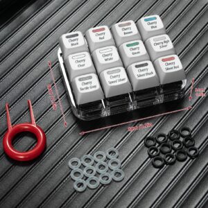 Griarrac Cherry MX Switch Tester 12-Key Mechanical Keyboard Sampler Switch Testing Tool with Keycap Puller and 24 O Rings, 40A-L & 40A-R (Printed PBT Keycap)