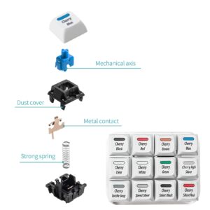 Griarrac Cherry MX Switch Tester 12-Key Mechanical Keyboard Sampler Switch Testing Tool with Keycap Puller and 24 O Rings, 40A-L & 40A-R (Printed PBT Keycap)