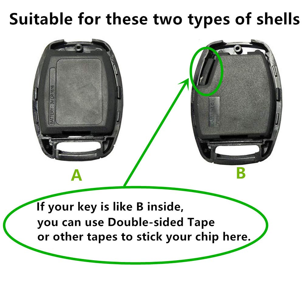 Replacement Key Fob Shell Case Fit for Honda Accord Civic Ex Pilot Cr-v Ridgeline Keyless Entry Remote Key Housing