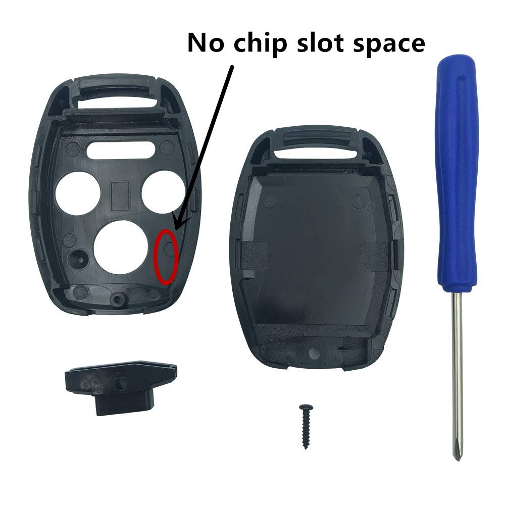 Replacement Key Fob Shell Case Fit for Honda Accord Civic Ex Pilot Cr-v Ridgeline Keyless Entry Remote Key Housing