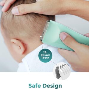 Baistom Baby Hair Clippers, Quiet & Dual-Mode Hair Cutting for 0-12, Waterproof Rechargeable & Cordless Hair Trimmer for Infant Toddler & Kids