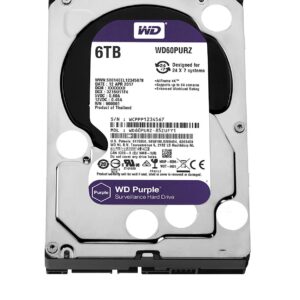 Western Digital 6TB WD Purple Surveillance Internal Hard Drive SATA 6Gb/s, 64MB Cache, 3.5 - WD60PURZ (Renewed)