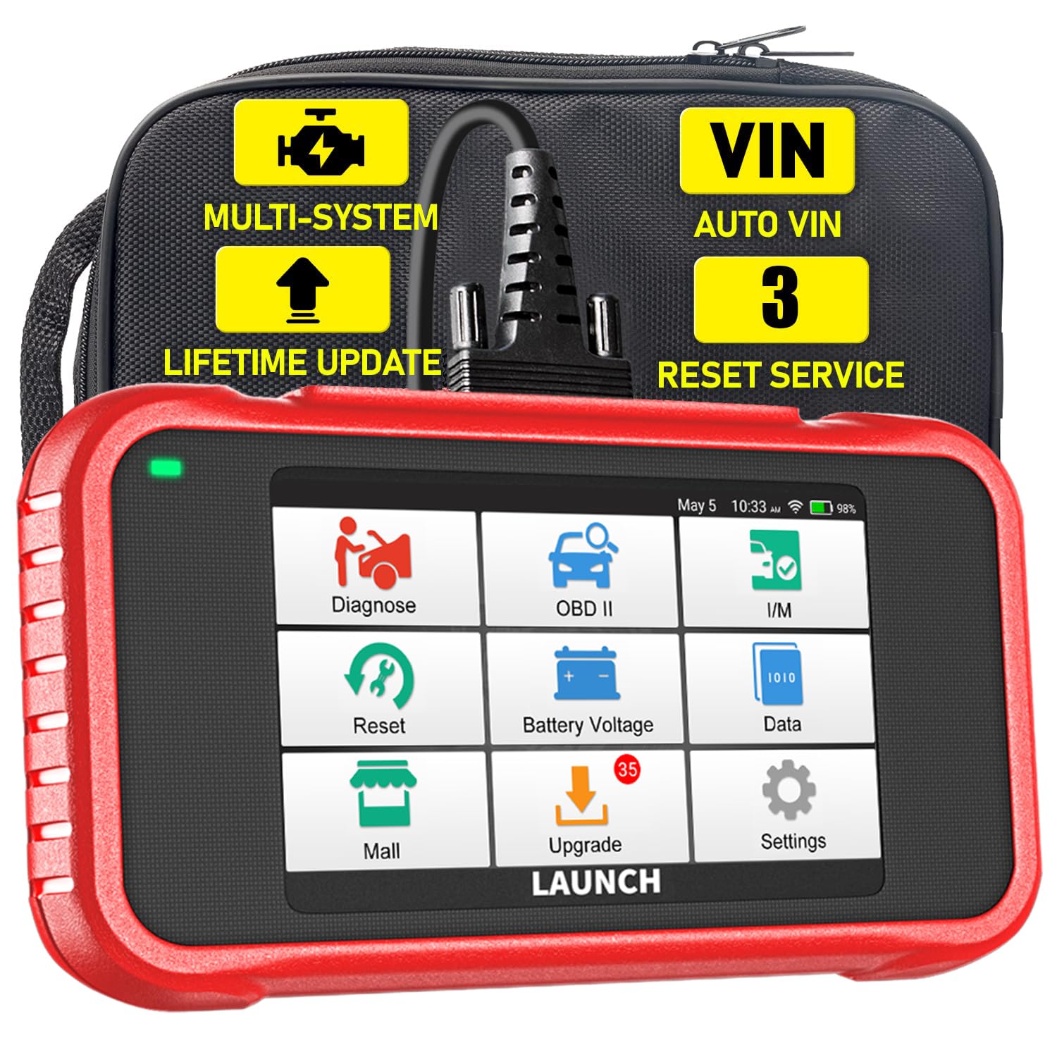 LAUNCH CRP123E OBD2 Scanner Engine Transmission ABS SRS Scan Tool,Code Reader with Oil Reset,SAS Reset,Throttle Adaptation,Wi-Fi Update,AUTO VIN,Car Diagnostic Tool for All Cars,Upgraded Ver.of CRP123